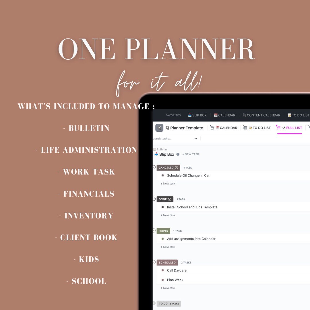 Clickup Planner Template: Business & Personal Organizer - Etsy