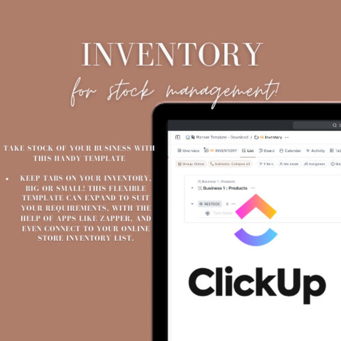 Manage Your Inventory Stock, Restock, and Live Postings : Clickup 3.0 ...