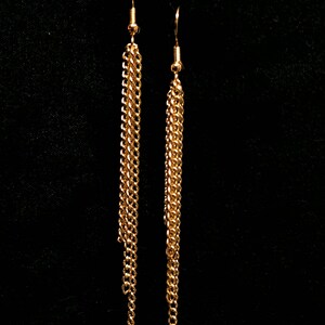Gold Toned Chain Earring Set - Etsy