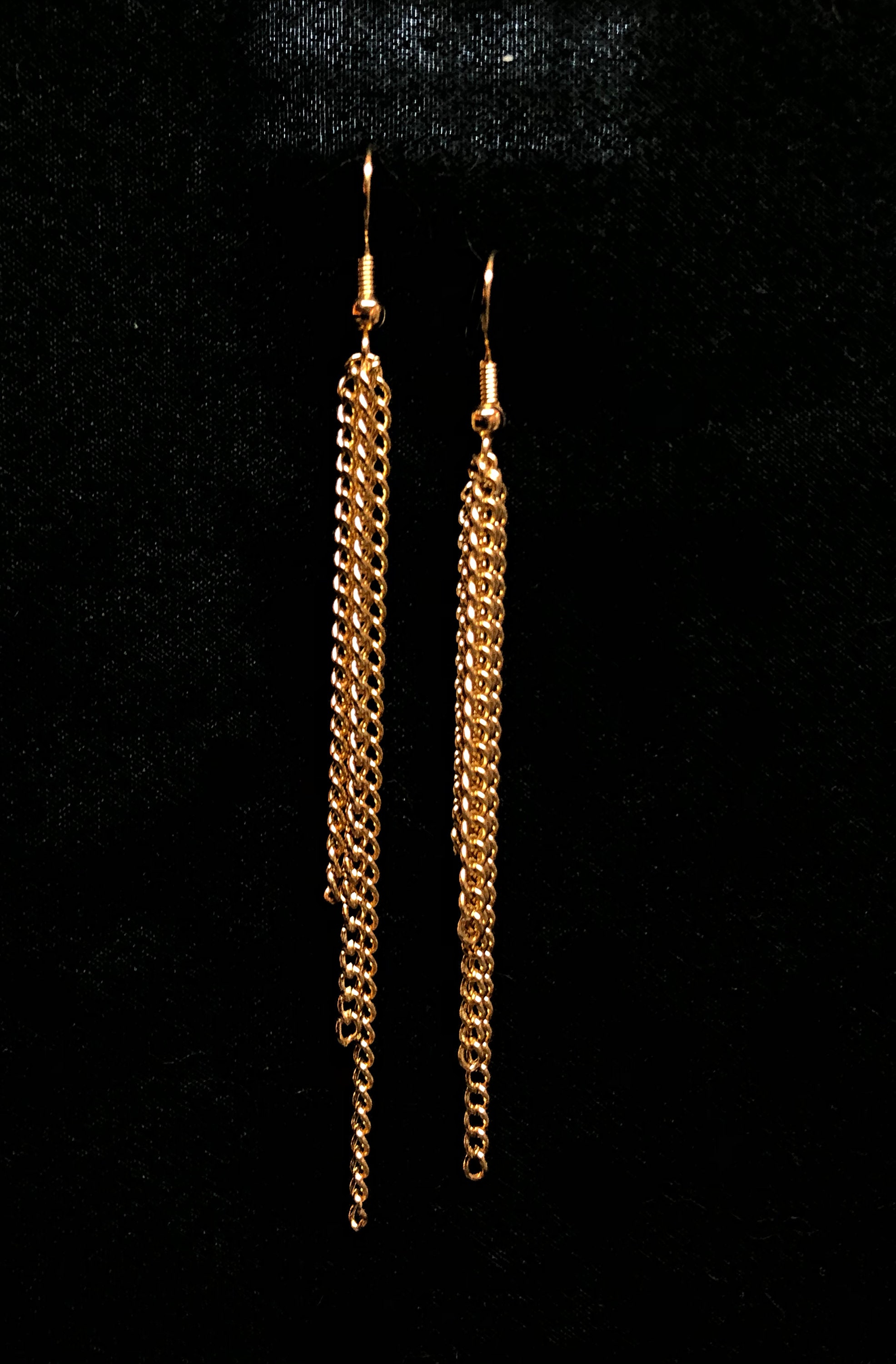 Gold Toned Chain Earring Set - Etsy