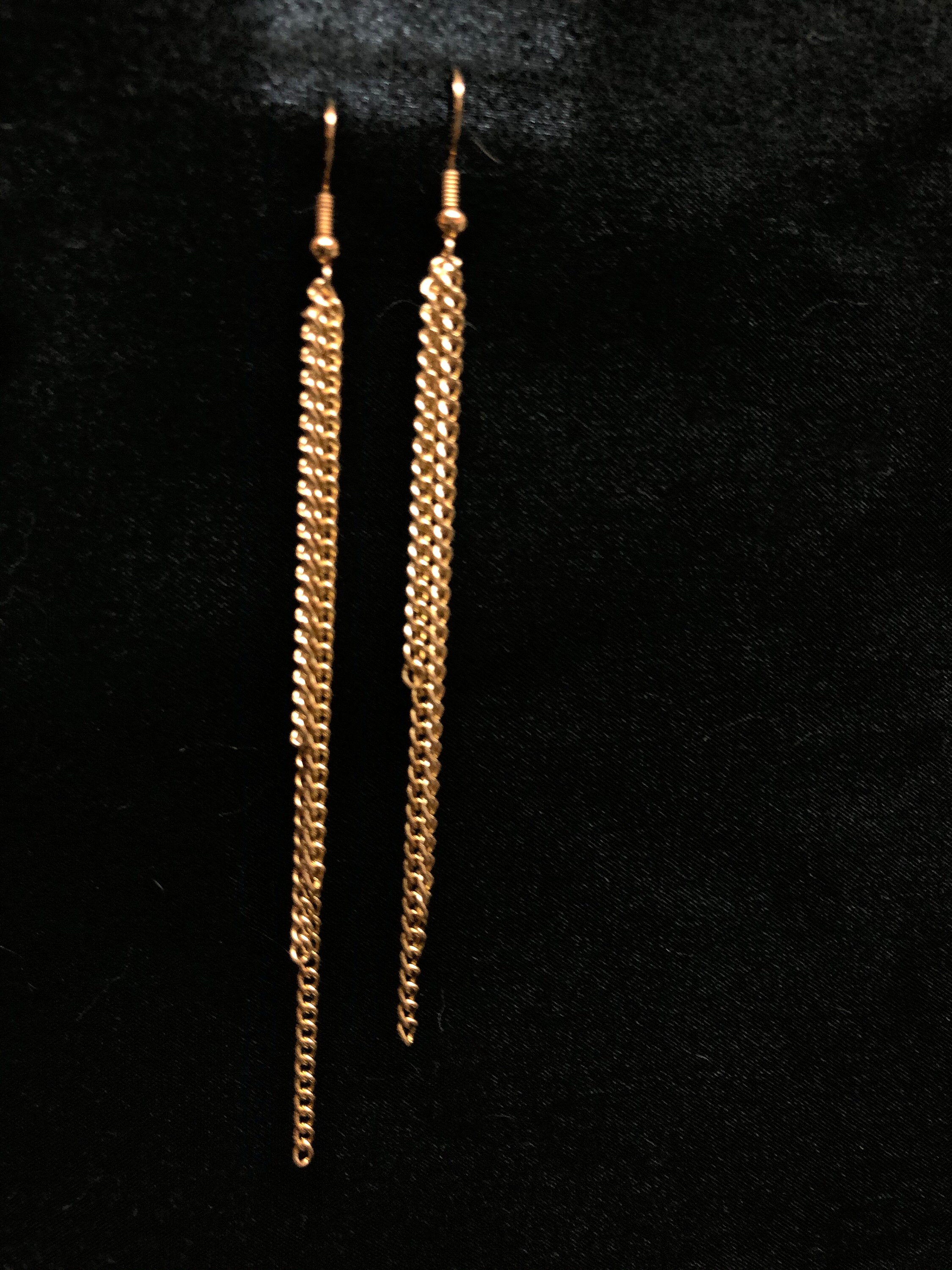 Gold Toned Chain Earring Set - Etsy