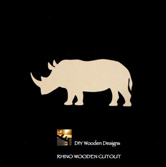 Rhino Wood Cutout Unfinished Rhino Wood Shapes Rhino Wooden | Etsy