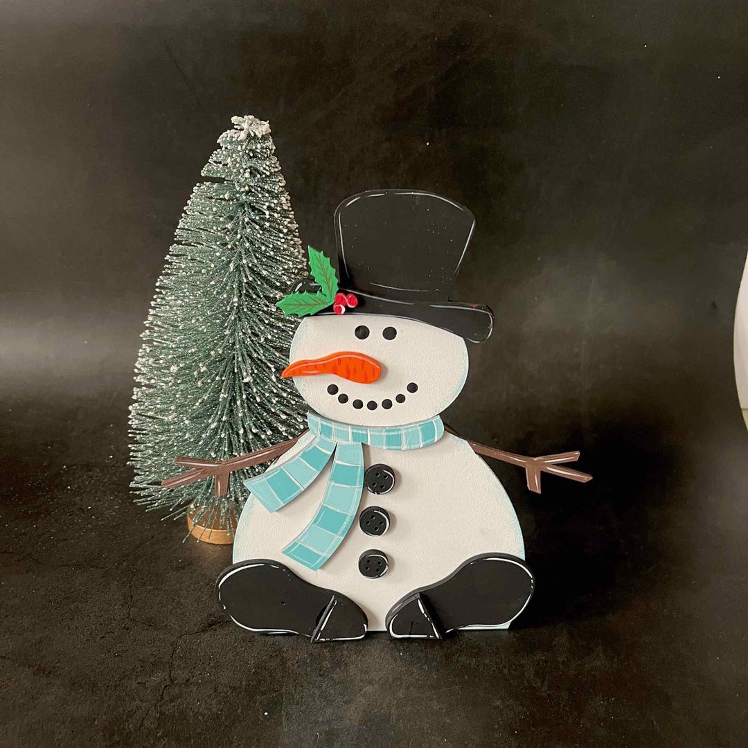 Snowman Wooden Cutouts, Laser Cut Standing Snowman, Christmas ...