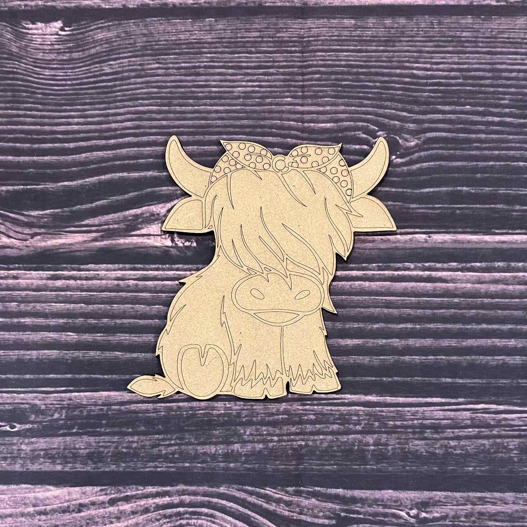 Highland Cow Wooden Craft Shapes, Cow Wooden Cutouts, Highland Cow ...