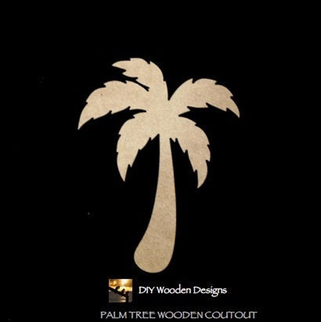 Palm Tree Wooden Cutout, Wooden Palm Tree Craft Shape, Wood Craft ...