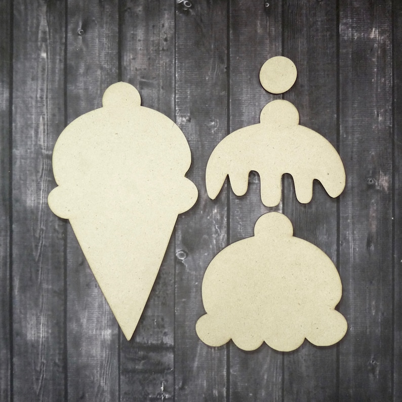Ice Cream Wooden Cut Out, Ice Cream Craft Shape, Laser Cut Ice Cream ...