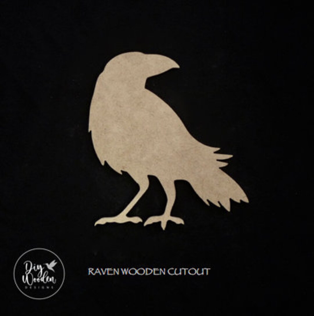 Raven Wooden Craft Shape, Raven Wood Cutout, DIY Crafts for Kids ...