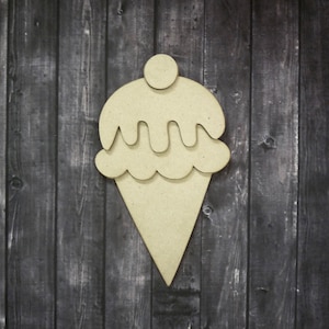 Ice Cream Wooden Cut Out, Ice Cream Craft Shape, Ice Cream Wooden Craft ...