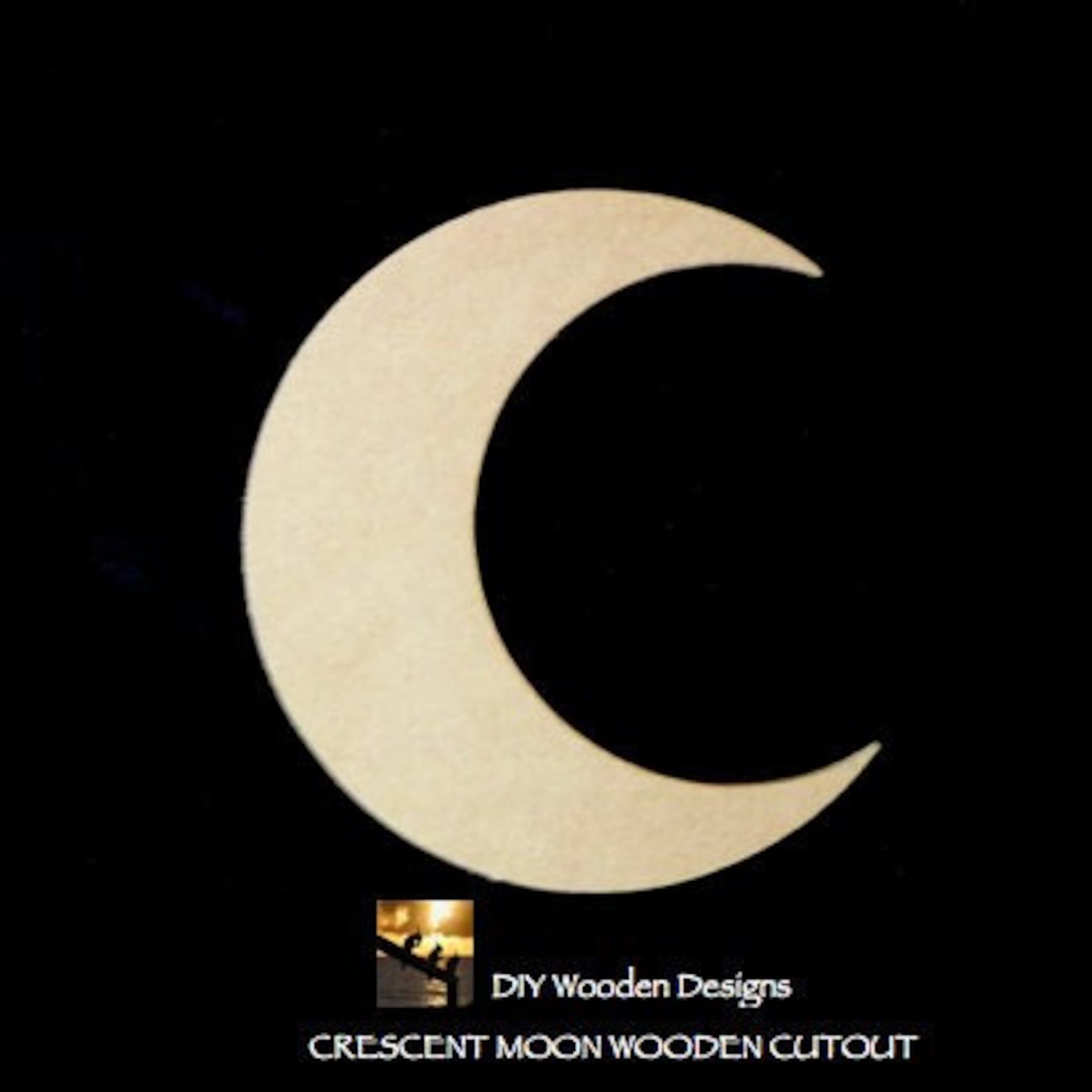 Moon Craft Shape, Crescent Moon Wood Cutout, Moon Wall Art, Moon ...