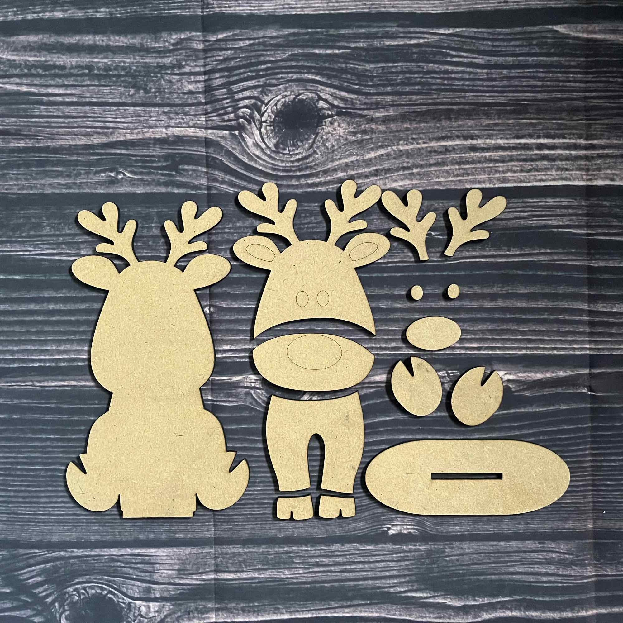 Reindeer Wooden Cutouts, Christmas Decorations, Rudolph Wooden Shape ...