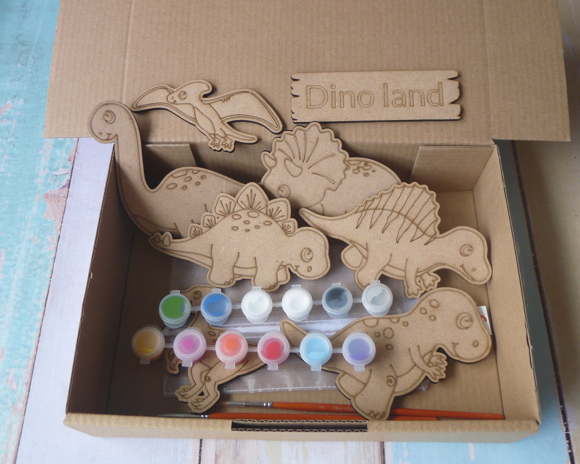 Dinosaur Kids Craft Kits,dinosaur Wooden Shapes, Kids Painting Sets ...