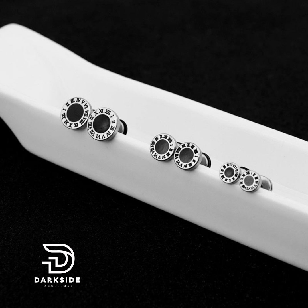Roman Alphabet Men Stud Earring Enamel Studs High Quality - Etsy