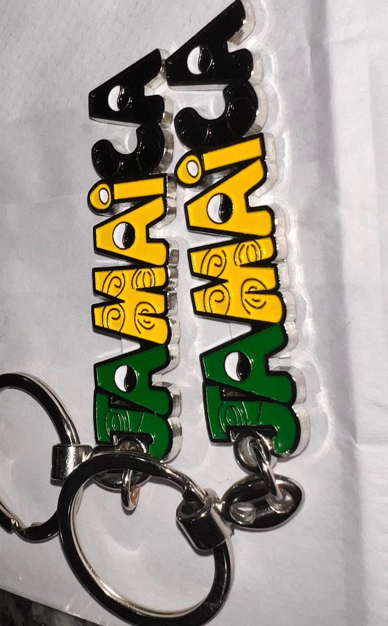 Jamaican Keychain: Crafted Jamaica Keyring - Etsy