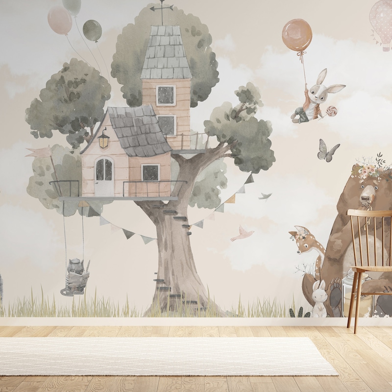 Treehouse Wallpaper - Etsy