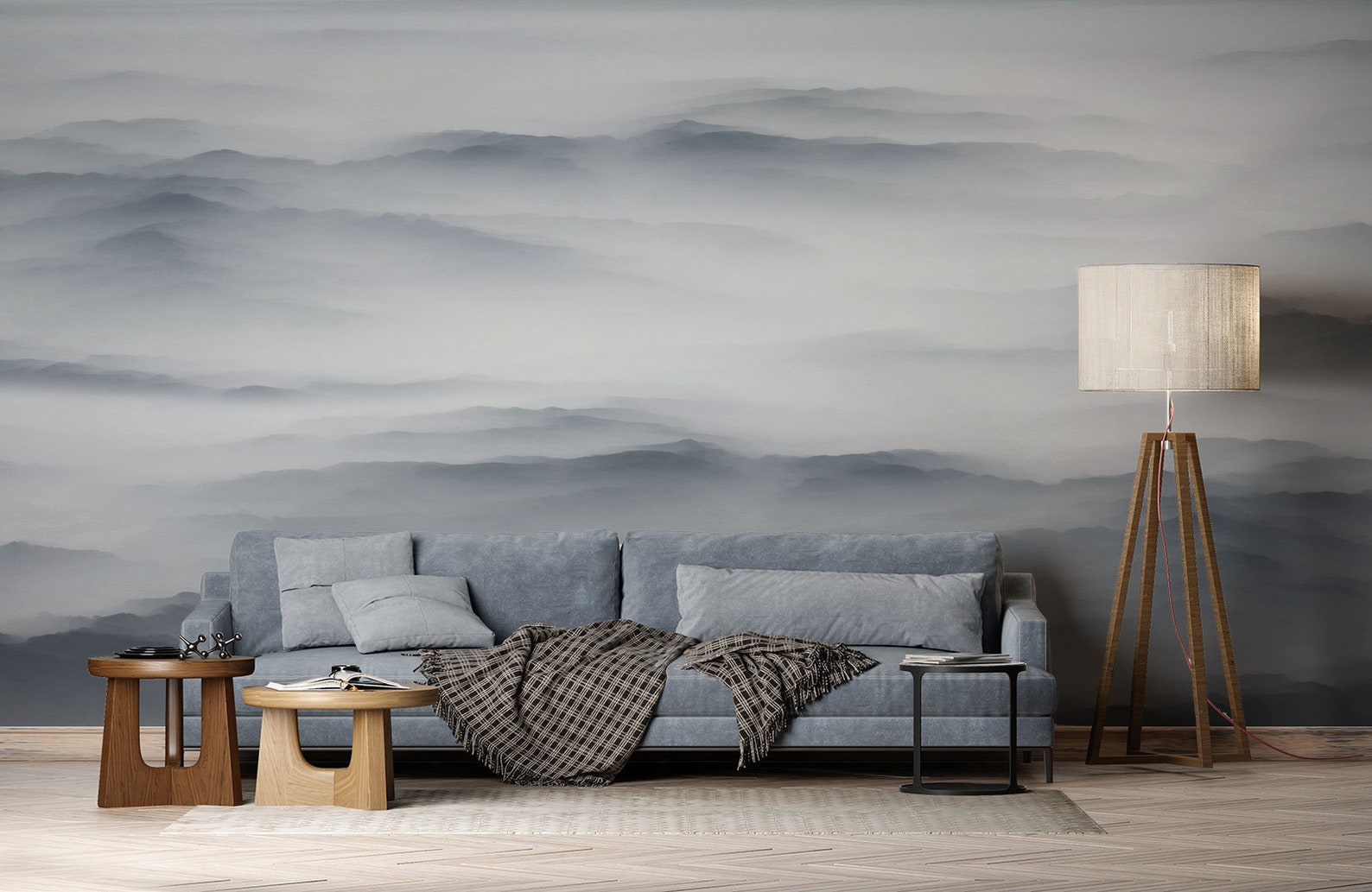 Misty Mountains Wallpaper for Walls Foggy Forest Self Adhesive - Etsy