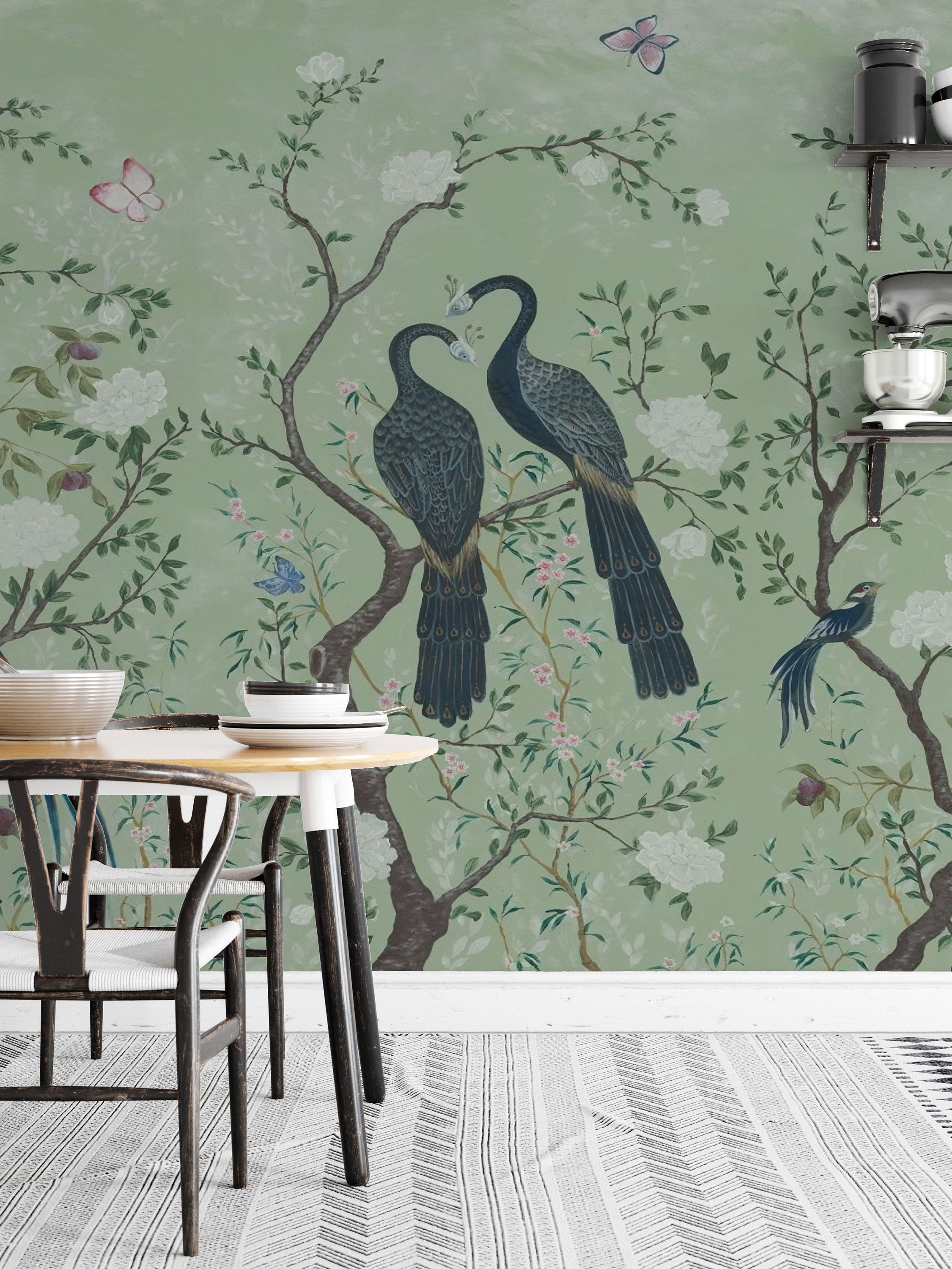 Peacock Wallpaper Murals | Peel and Stick | Self Adhesive by Elegant ...