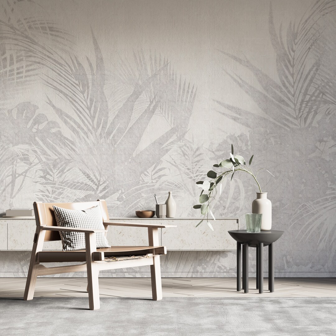 Peel and Stick Wallpaper Mural - Simple Palm Leaves Shadow Design ...