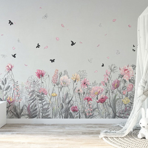 Peel and Stick Girls Room Flower - Etsy