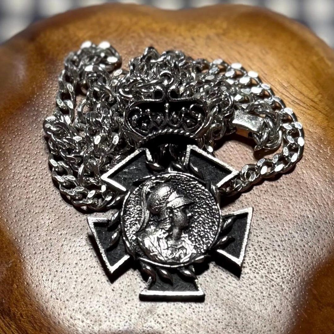 Vintage Swank Military Style Pendant on Heavy Coro Chain Mid Century - Etsy