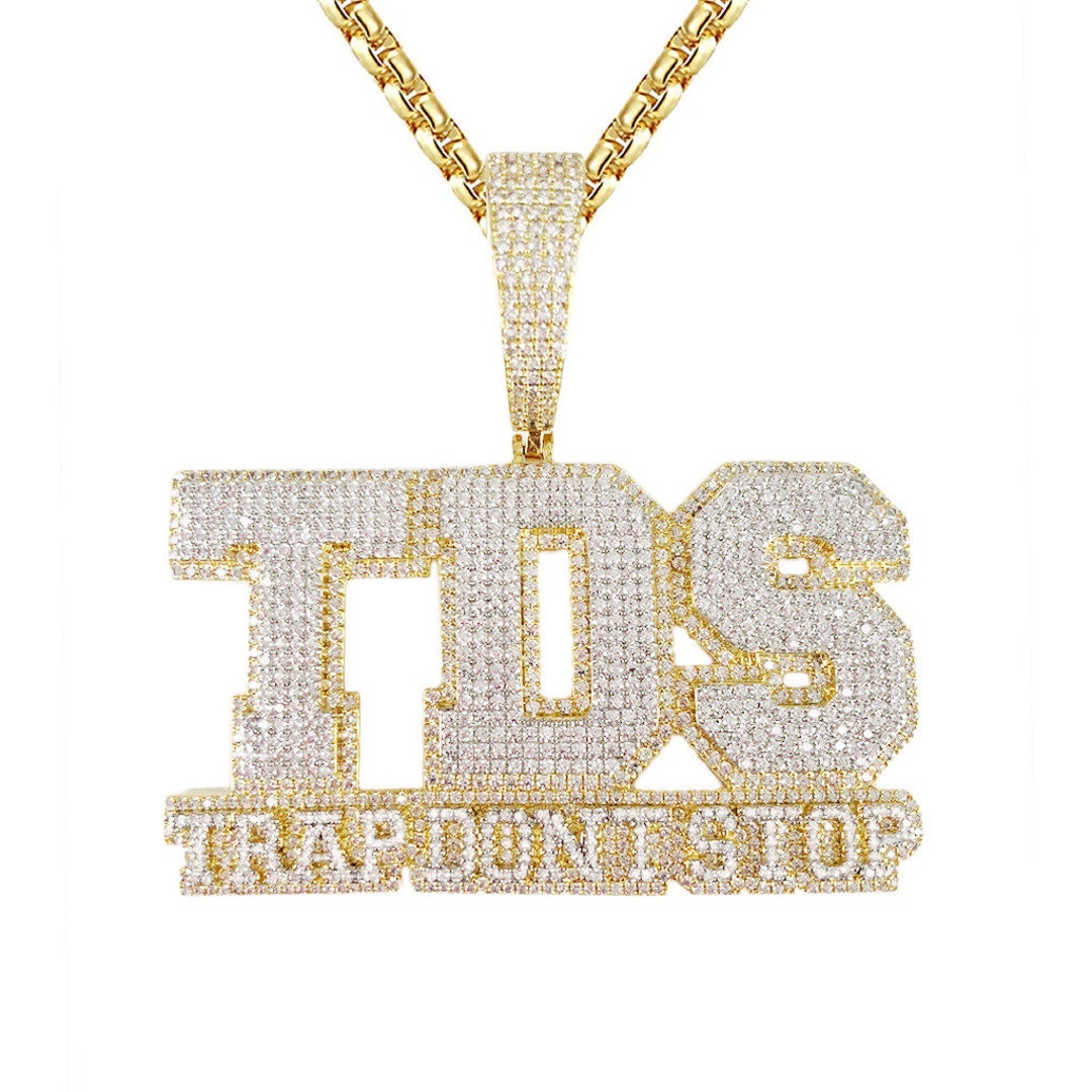 Trap Don't Stop Cluster Icy Hip Hop Yellow Tone Mens - Etsy