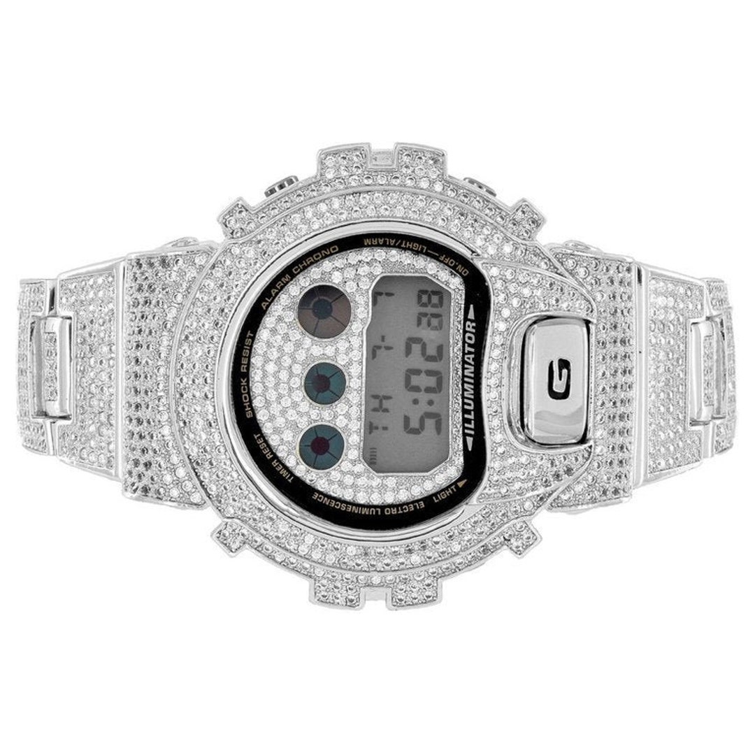 Fully Iced Moissanite Diamond Bezel Band Casio Gshock DW6900 Watch - Etsy