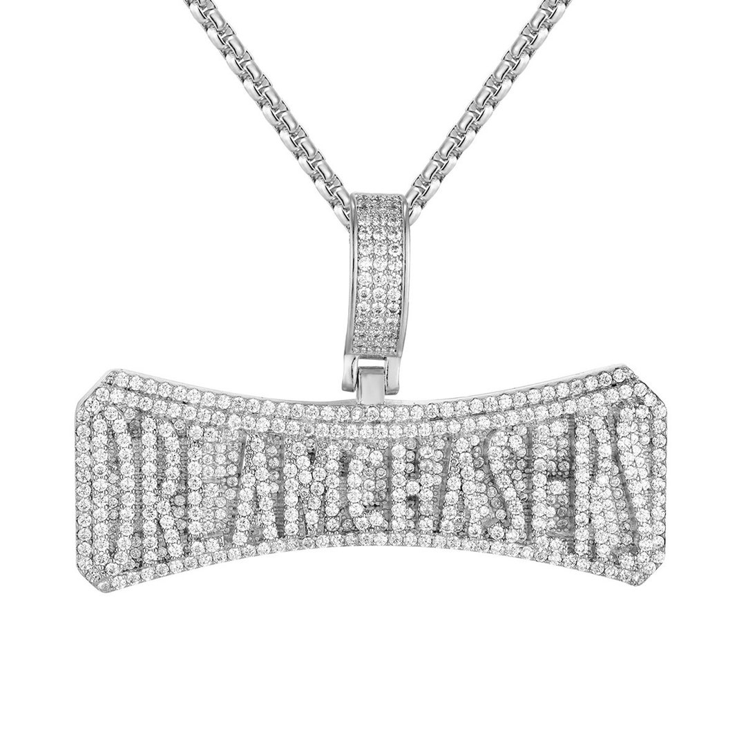Dream Chasers Men's Custom 14K White Gold Tone Icy Micro - Etsy