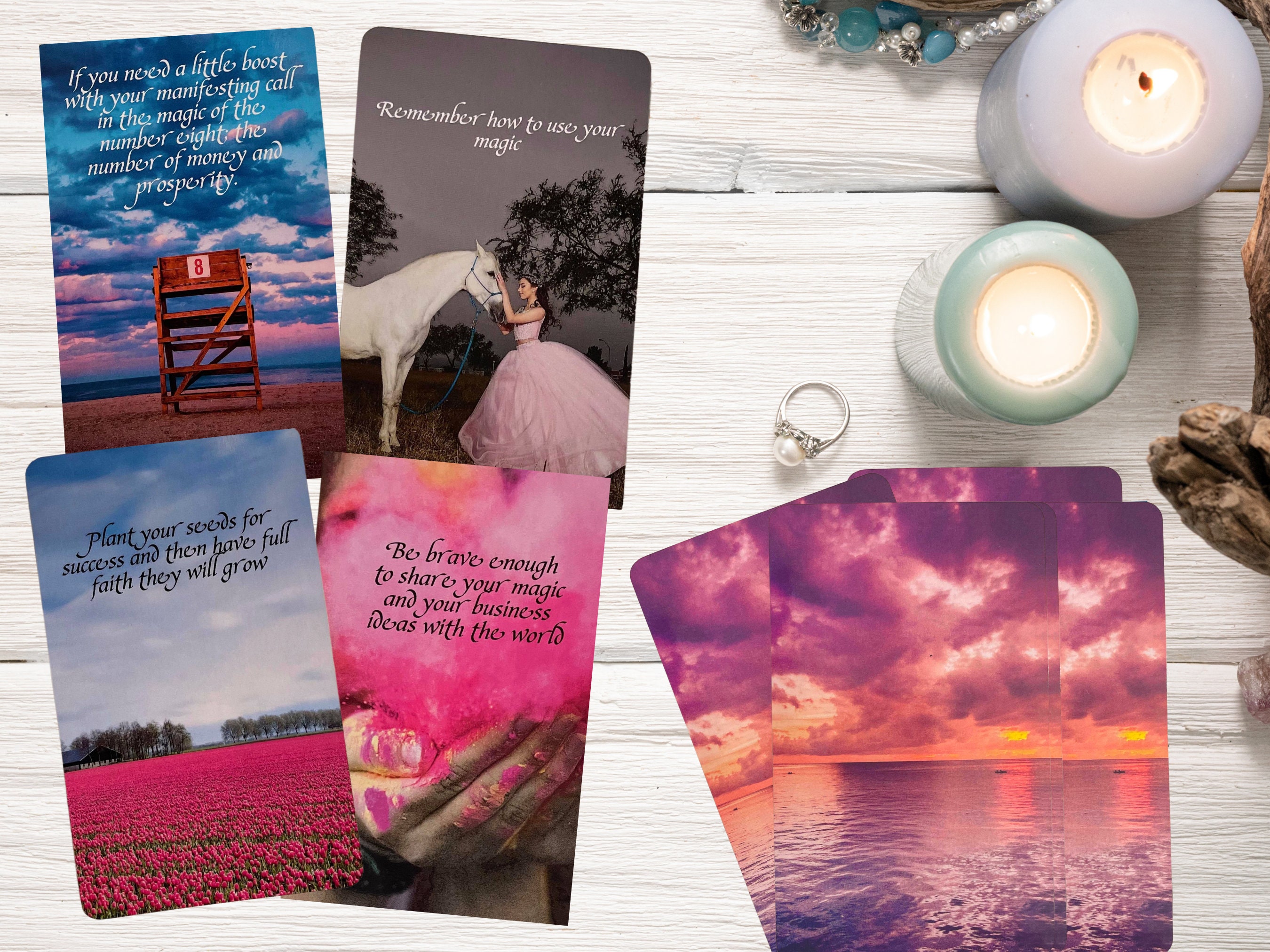 Manifesting Oracle Deck, Affirmation Cards, Divination (34 Cards) - Etsy