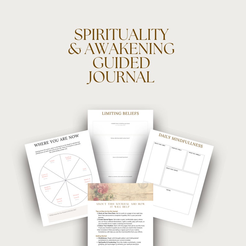 Spiritual Awakening Guided Journal, Manifestation, Healing (digital ...