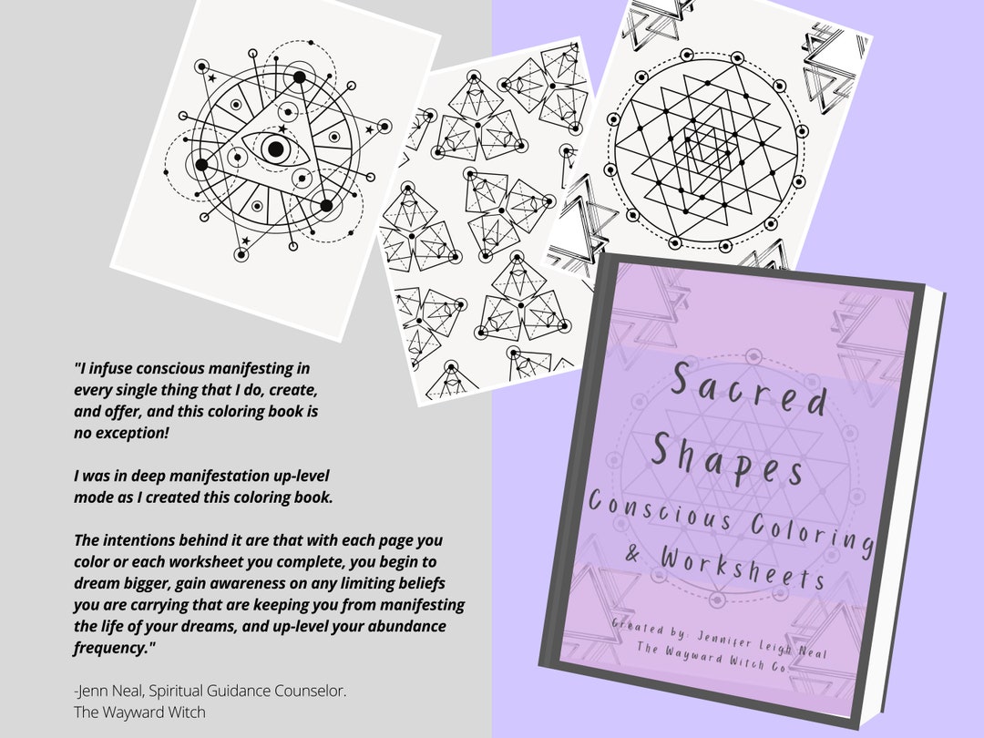 Sacred Shapes Conscious Malbuch: Intentional Manifesting Worksheets and ...