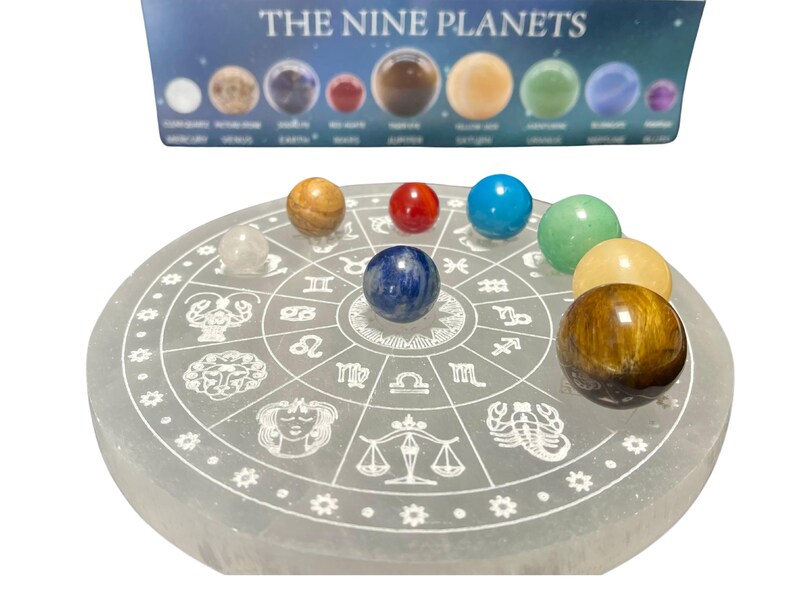 Planetary Crystal Grid Kit, Astrology Crystal Grid, Zodiac Wheel ...