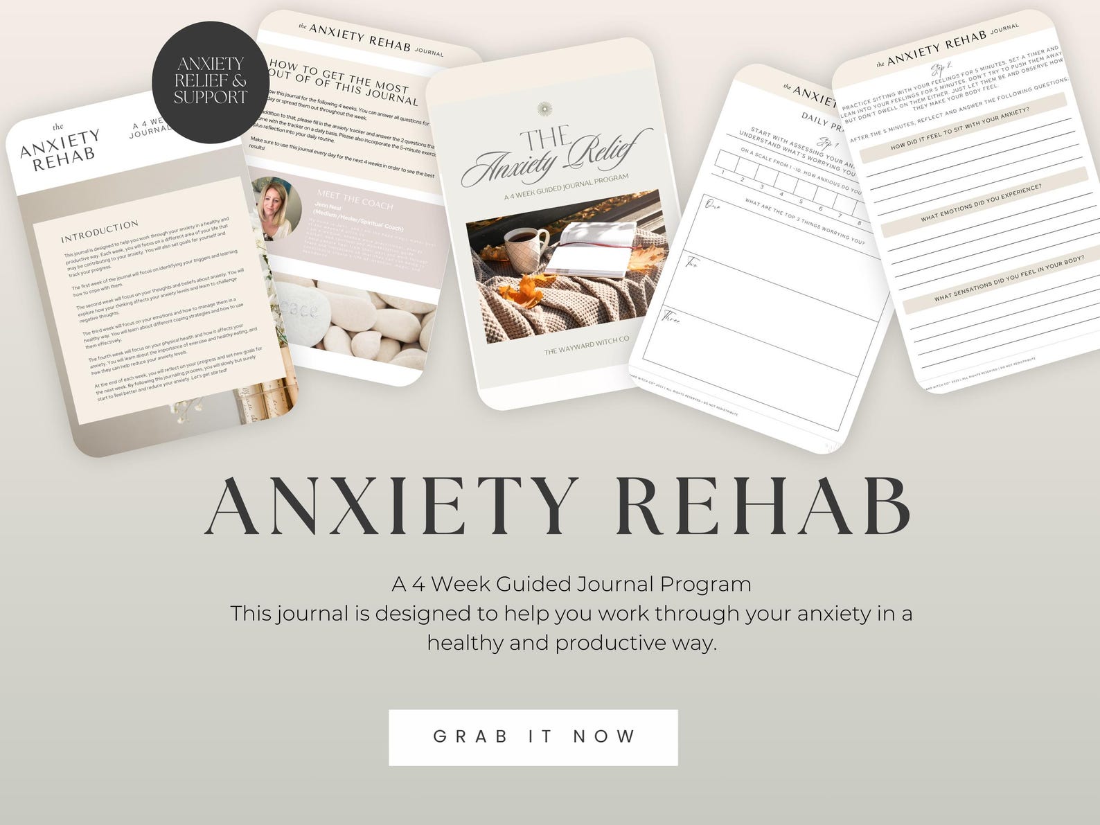 Anxiety Relief Journal, Anxiety Journal, Guided Journal, Mindfulness ...