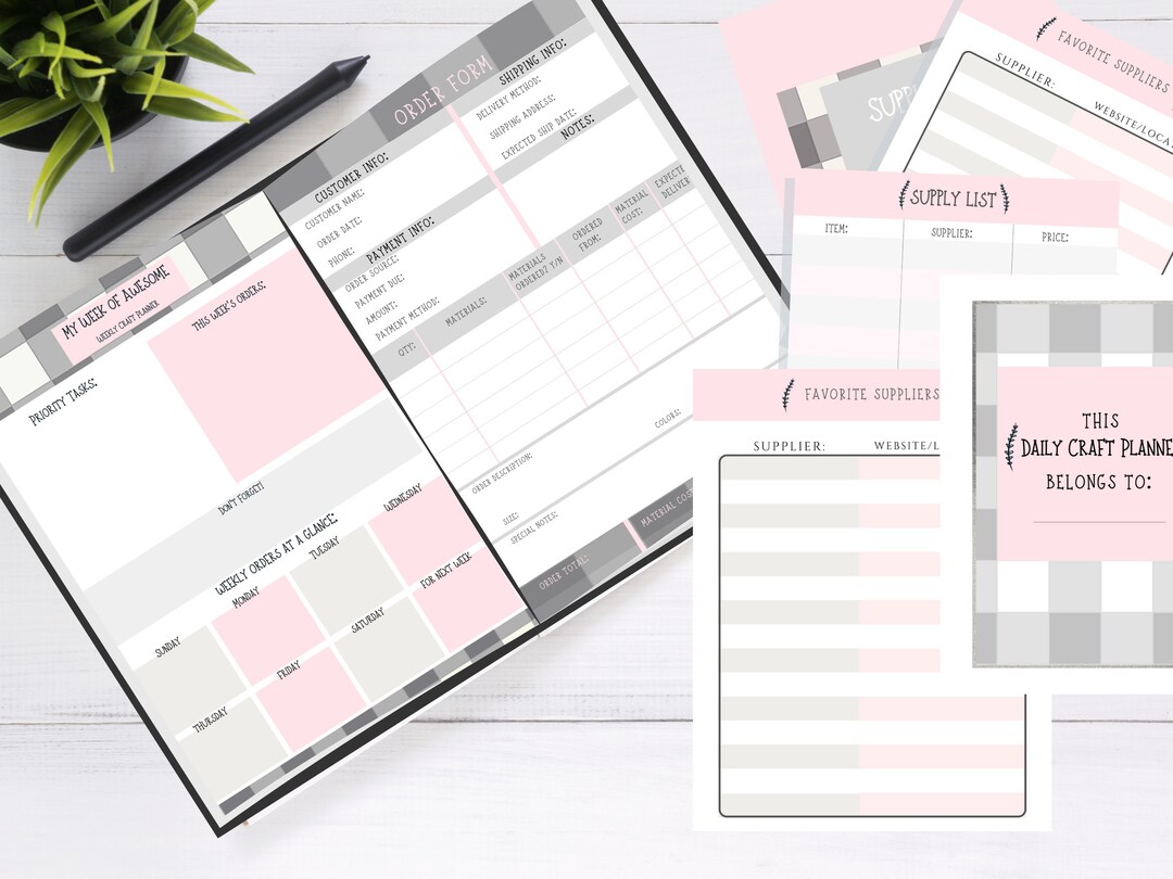 Craft Planner, Crafting Planner, Handmade Business Planner, Printable ...