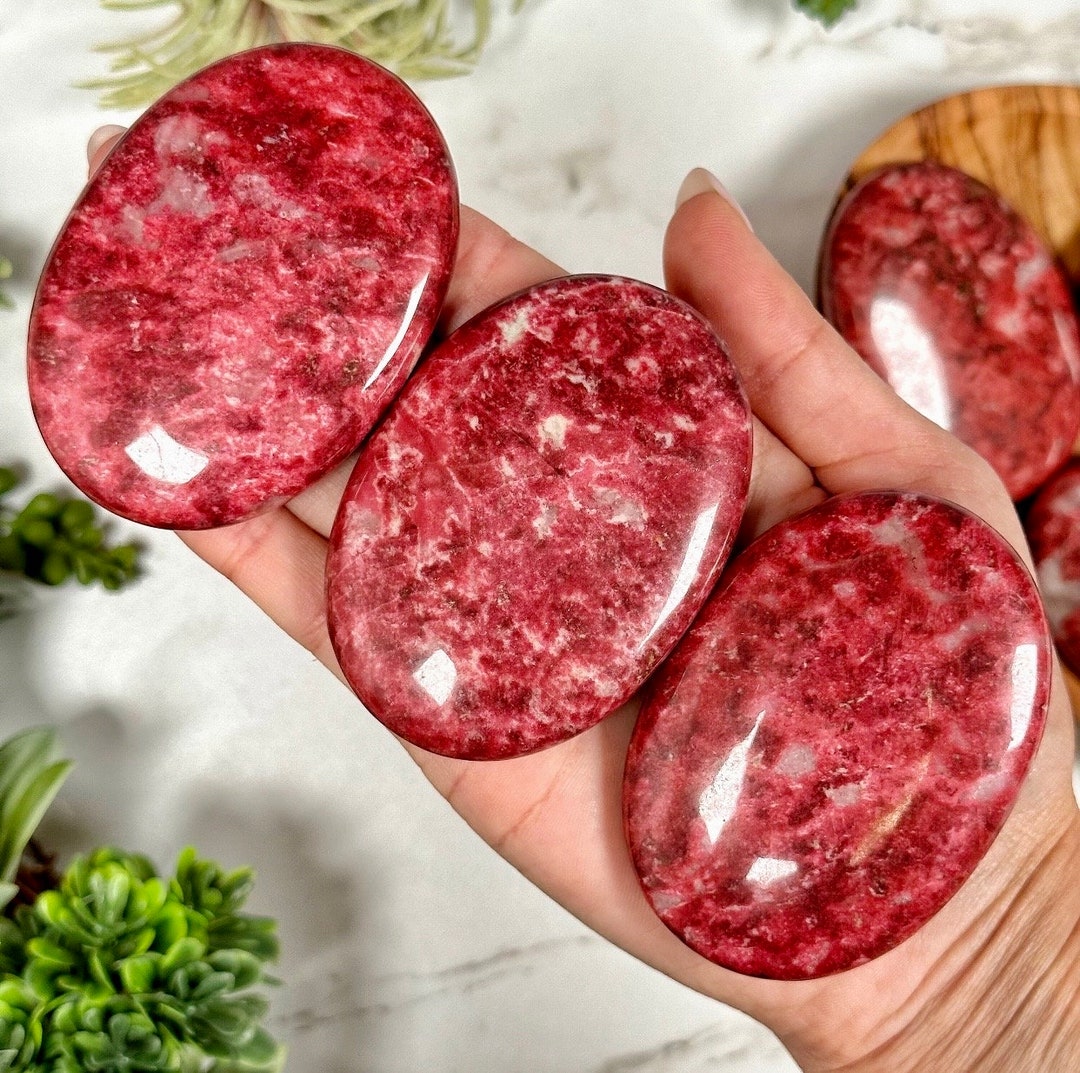 Rare Thulite Palm Stone: Norwegian Crystal - Etsy