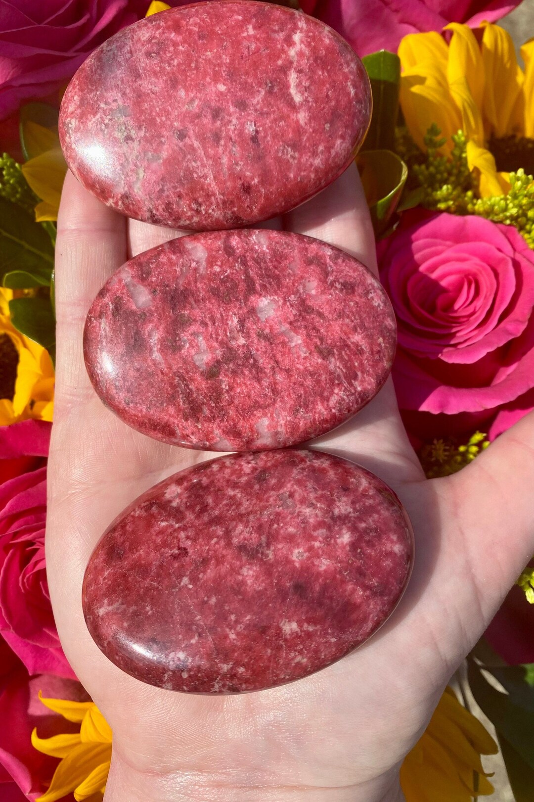 RARE Thulite Palmstone From Norway - Etsy