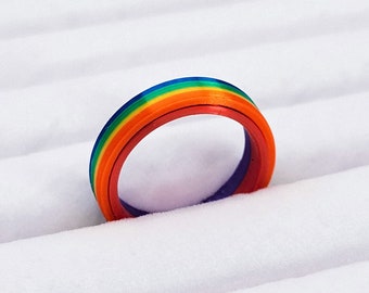 LGBTQ Fidget Rings, Pride Flag Fidget Rings, Pride Month, LGBTQ Flag ...