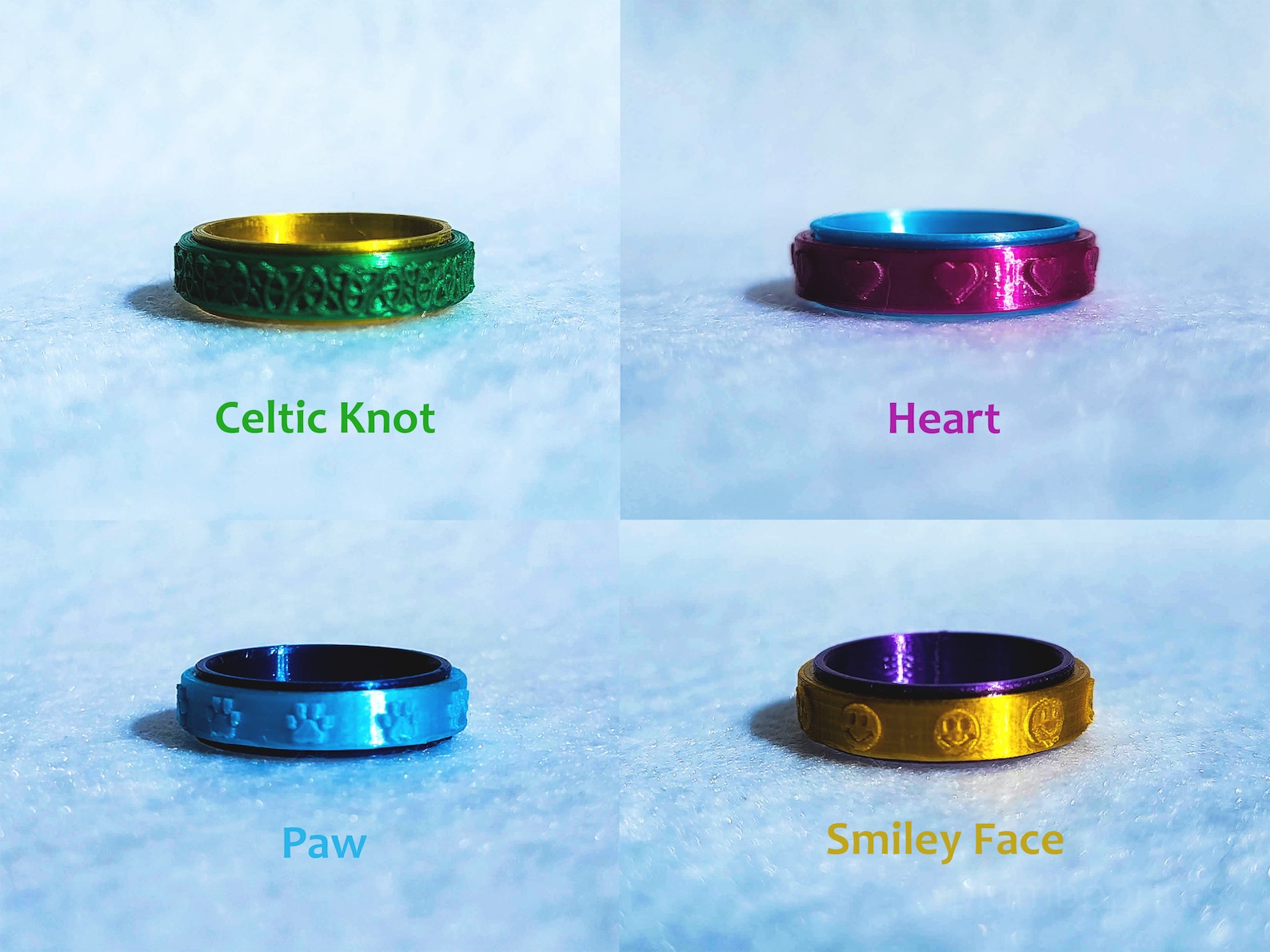 Custom Fidget Ring Spinner Rings Custom Pattern Color Stim - Etsy