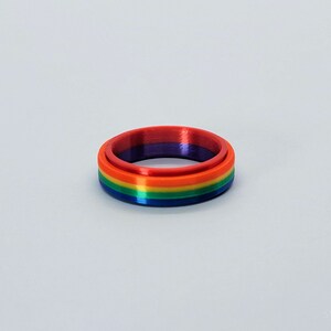 LGBTQ+ Rainbow Pride Flag Fidget Spinner Ring, Pride Flag Jewelry ...