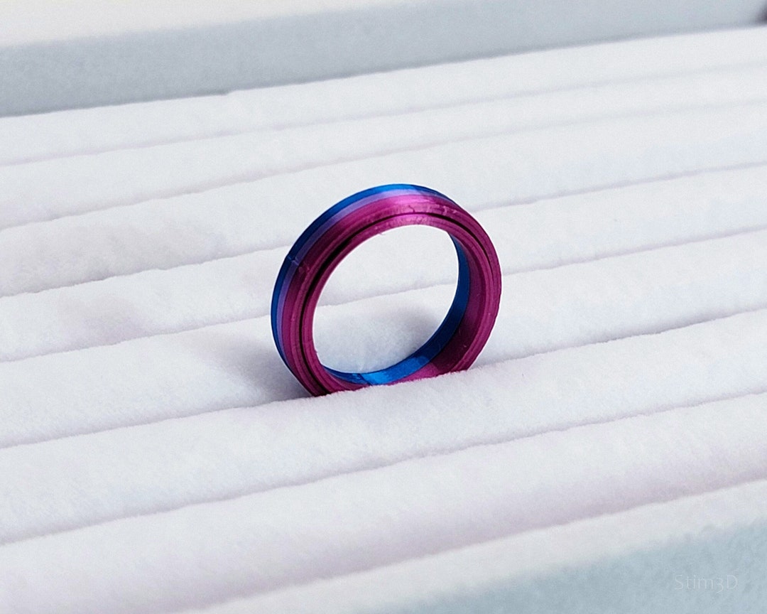 Bisexual Pride Fidget Spinner Ring, Bisexual Flag Spinner, Bi Pride, Pride Jewelry, Pride Wear ...