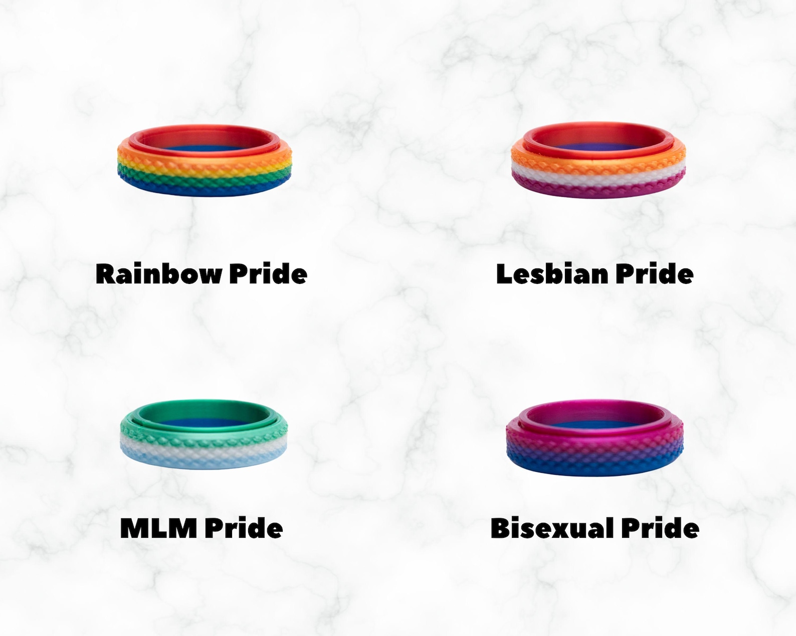 Knurled Pride Rings, Fidget Rings, Pride Month, Spinner Ring, LGBTQIA2S ...