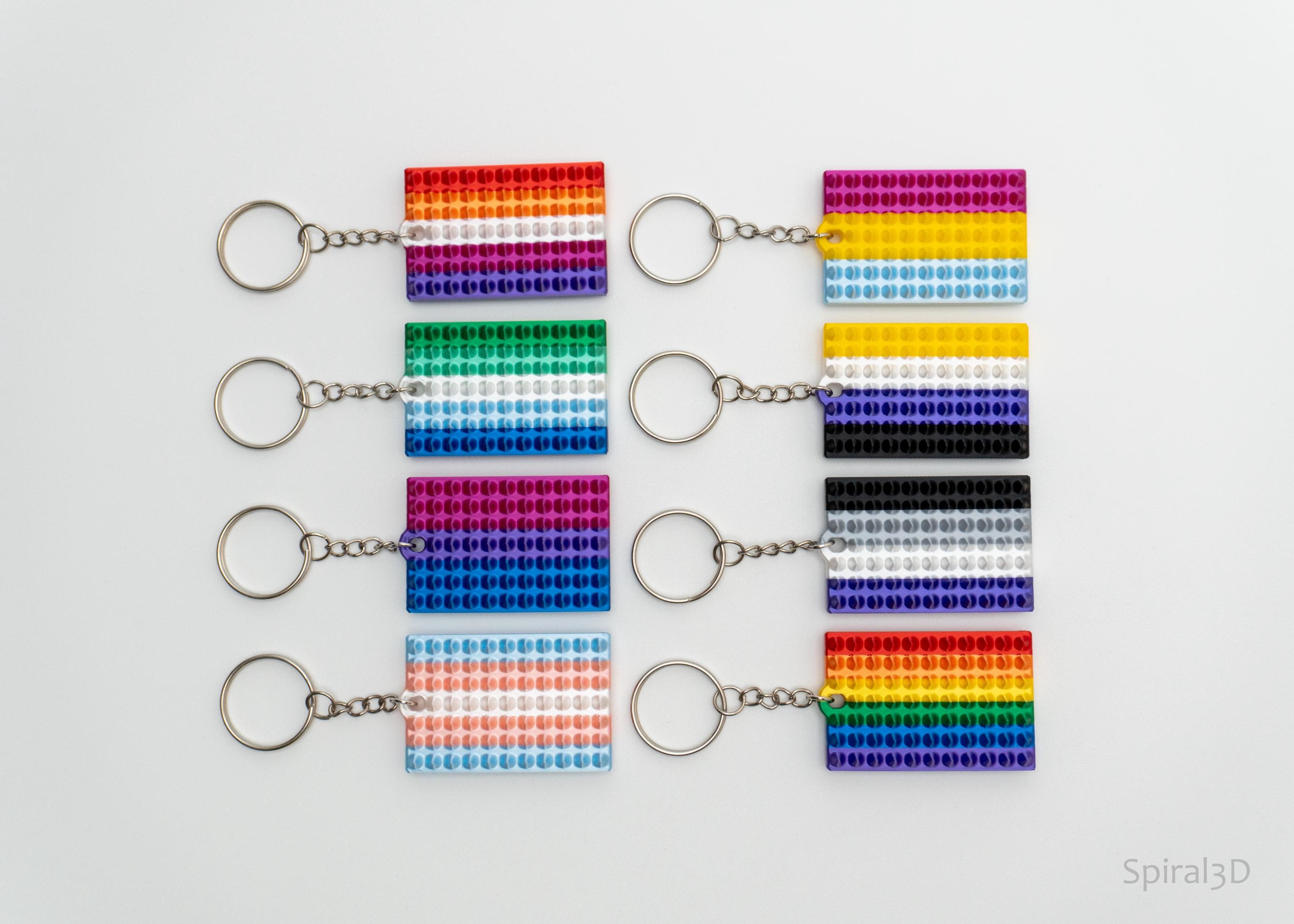 Spiky Pride Flag Pain Stim Keychains, LGBTQ Sensory Fidgets, Gay Pride ...