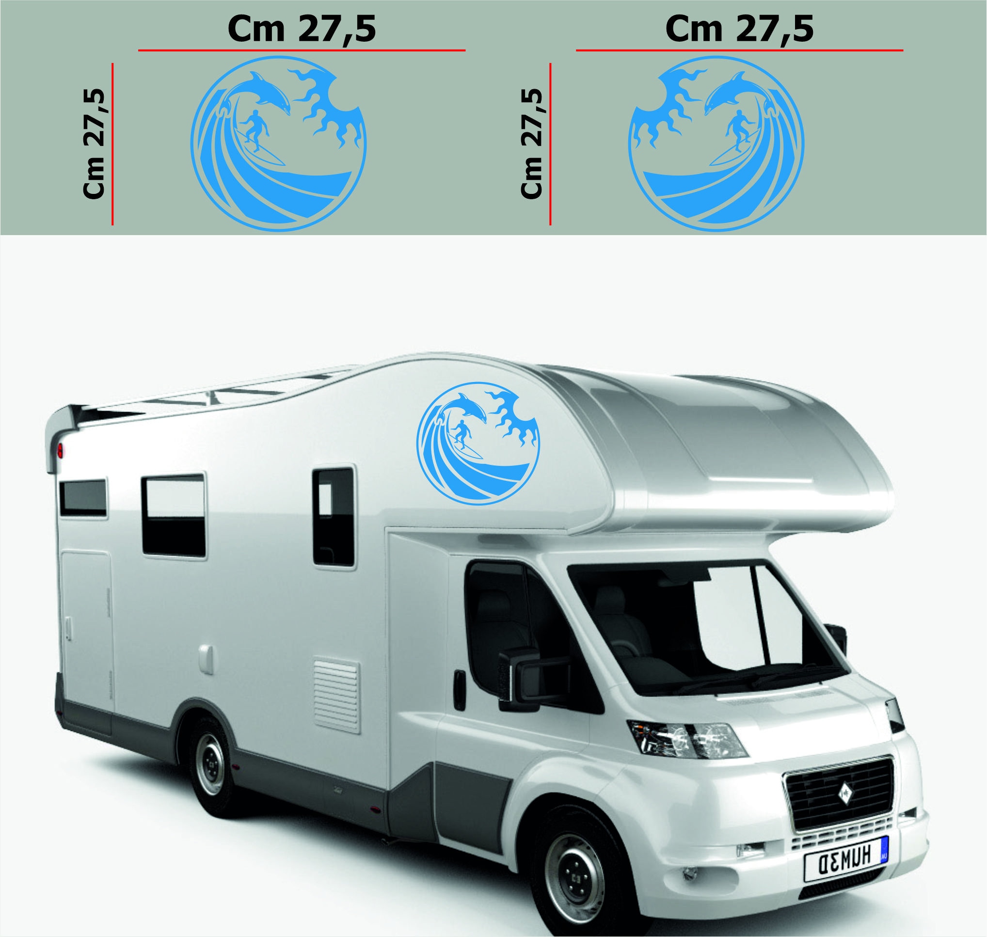DualColor Sticker Prints For Camper Compatible With Adria Arca Bürstner
