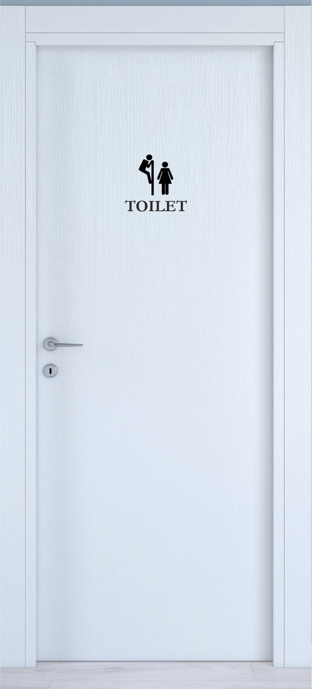 Funny Toilet Sticker - Stylized Men for Bathroom Door, WC Decoration ...