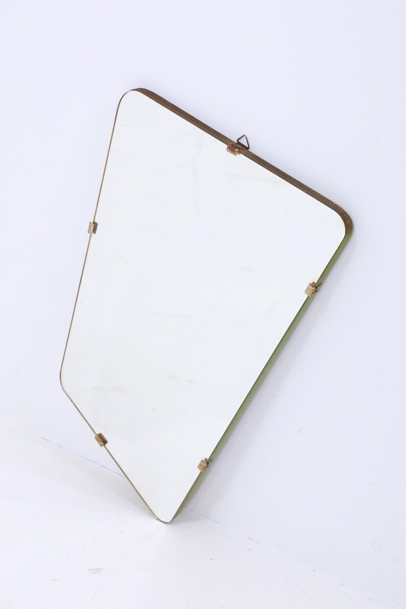 Vintage 1960s Mirror | Mid-century Hanging Mirror, Wood, Retro, Slanted ...