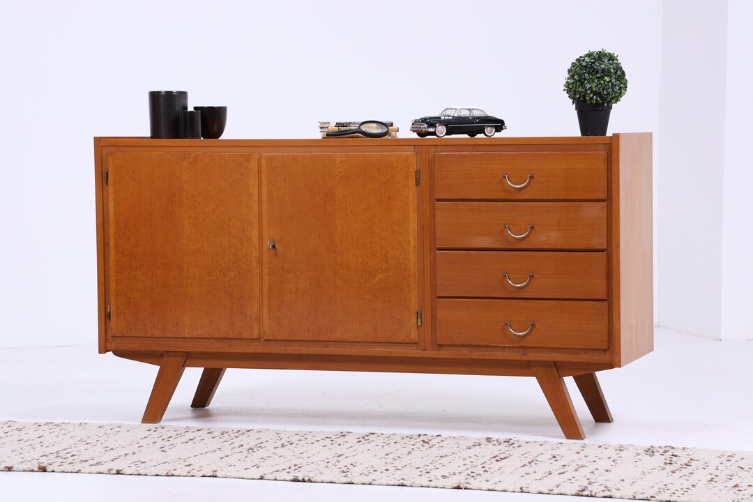 Vintage Sideboard 70s Mid Century TV Board Retro Sideboard With Drawers ...