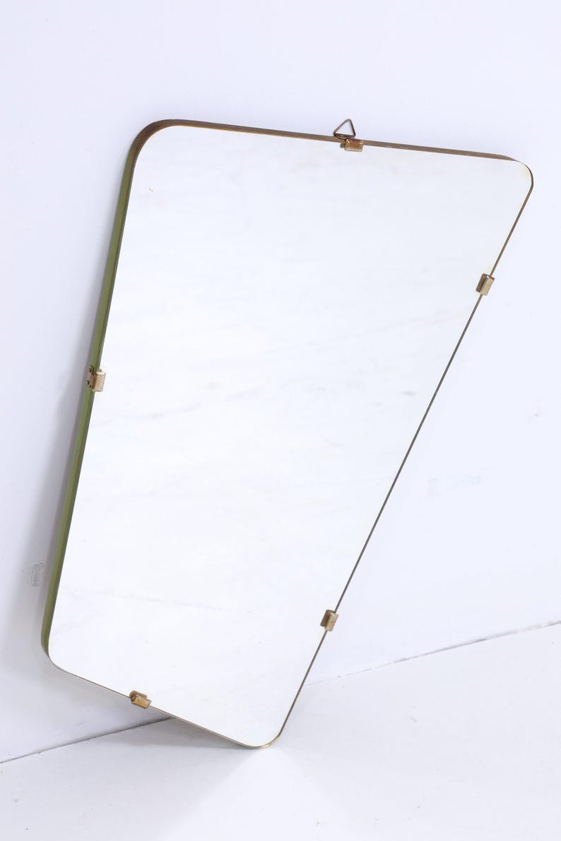 Vintage 1960s Mirror | Mid-century Hanging Mirror, Wood, Retro, Slanted ...