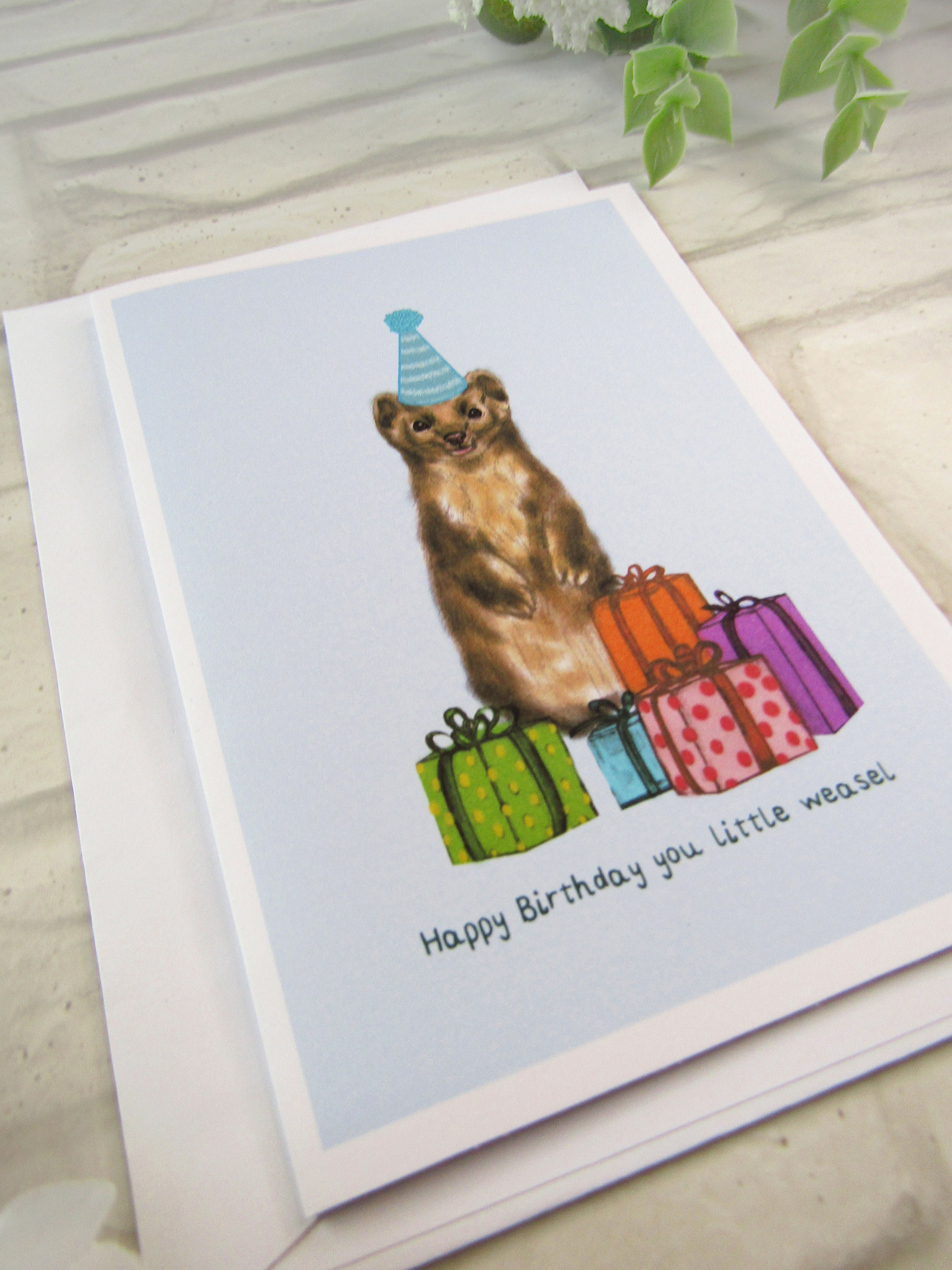 Happy Birthday You Little Weasel Card, Happy Birthday Card, Weasel Card ...