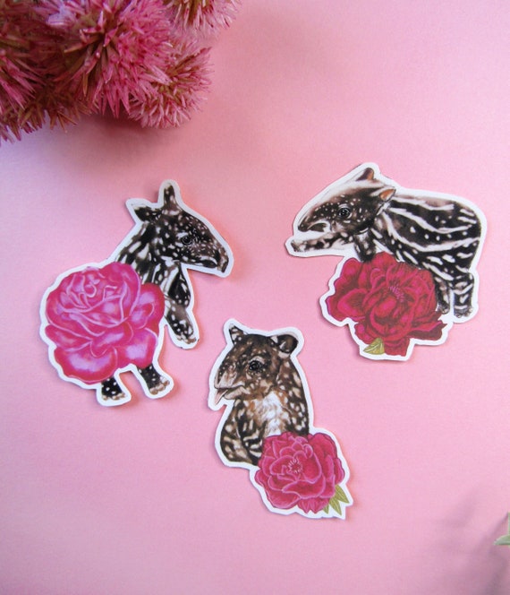 Set of 3 Tapir Sticker Set Cute Stickers Animals Stickers | Etsy