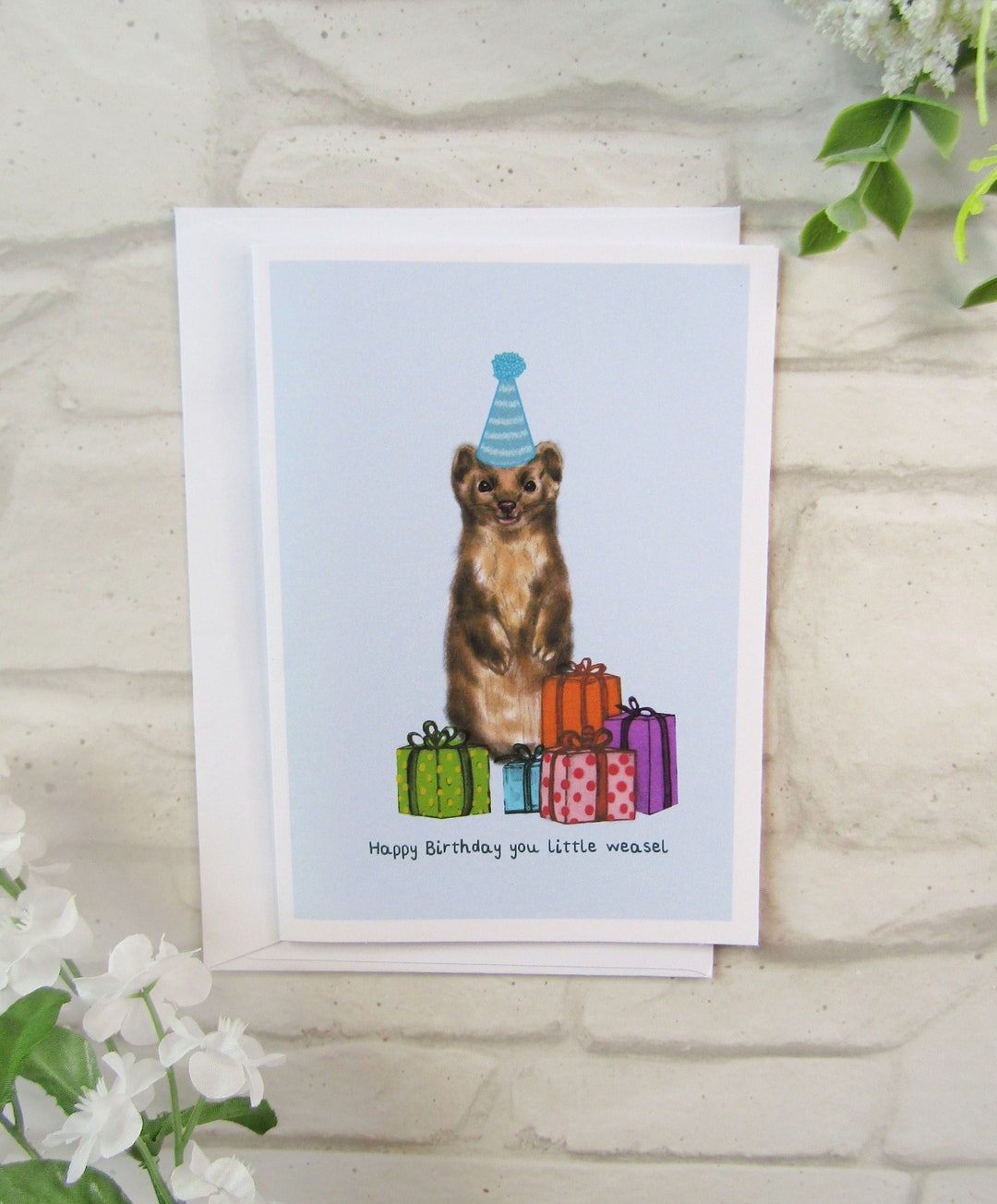 Happy Birthday You Little Weasel Card, Happy Birthday Card, Weasel Card ...