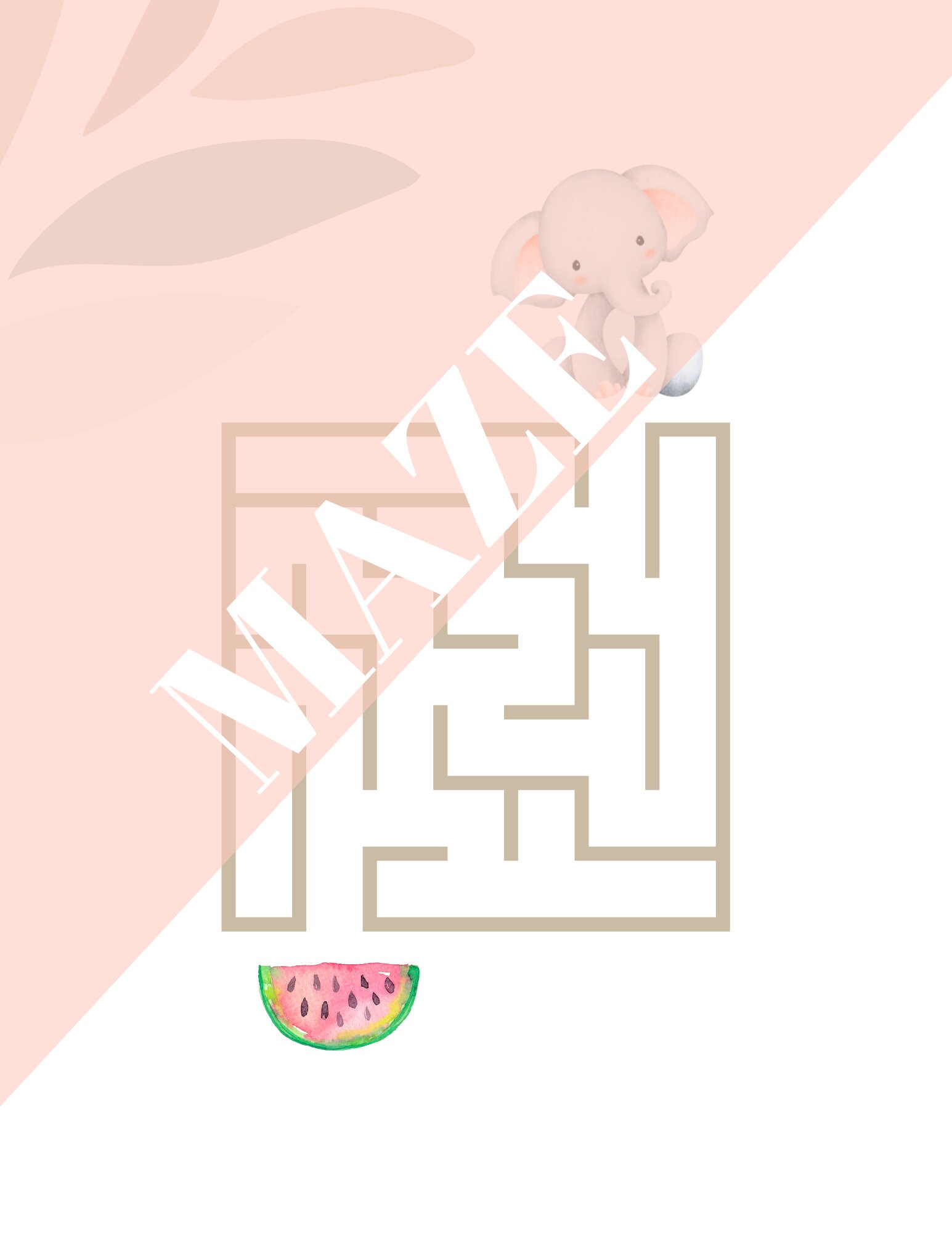 Printable Elephant Maze Games for Kids, Activity Sheets for Kids, Fun ...