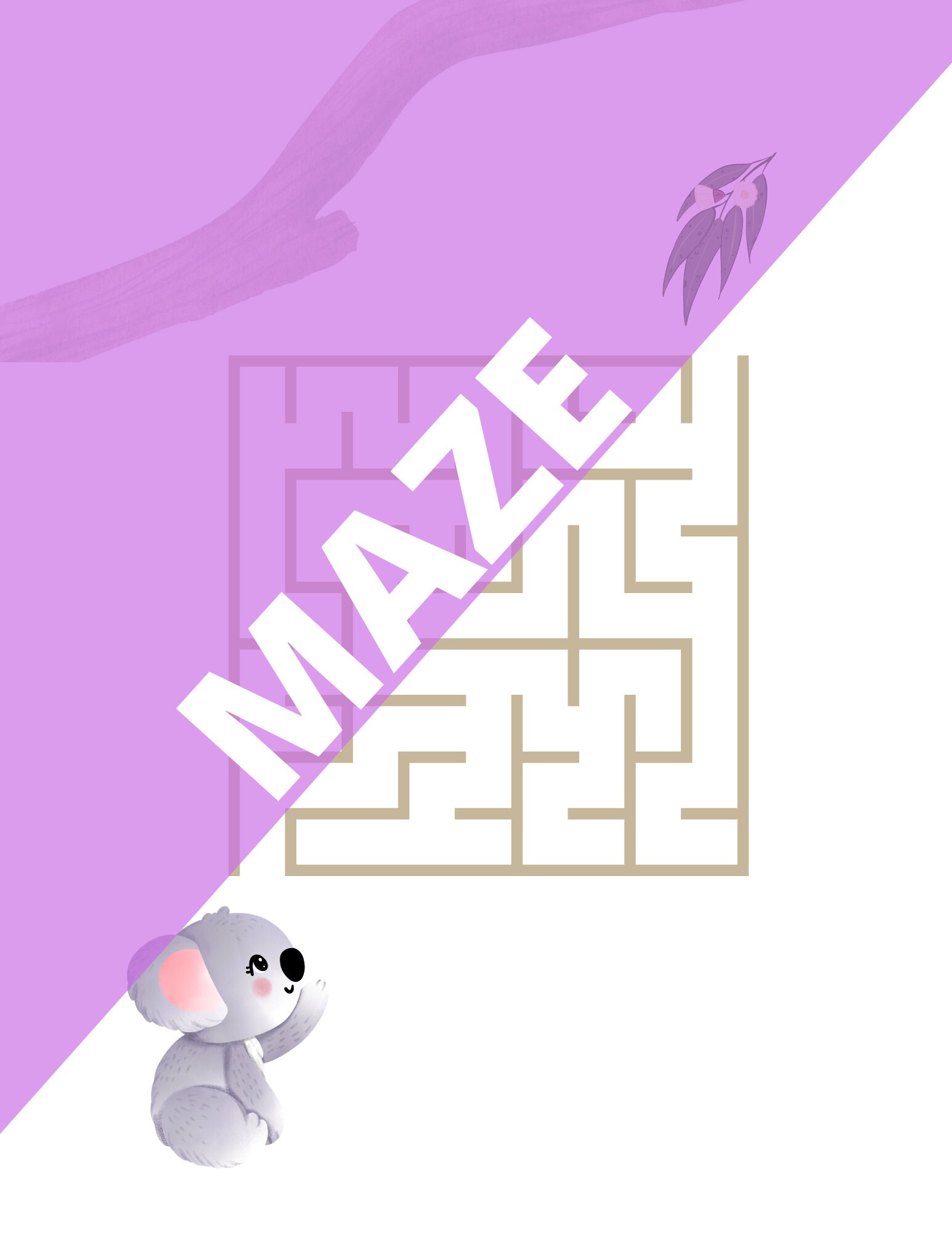 Printable Koala Maze Games for Kids, Activity Sheets for Kids, Fun and ...
